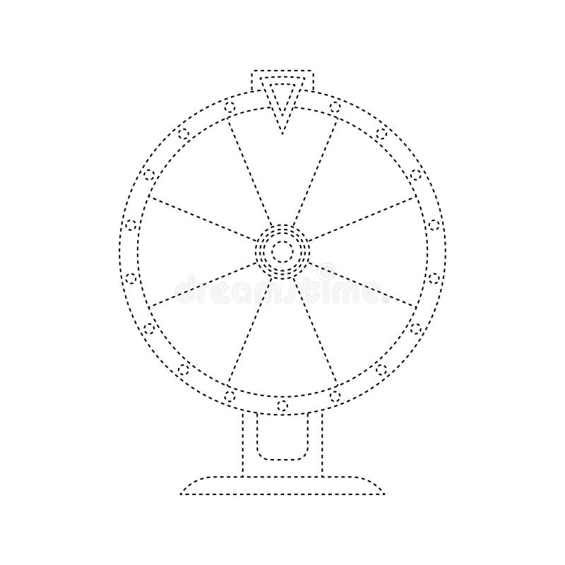 Fortune Wheel Tracing Worksheet for Kids Stock Vector - Illustration of ...