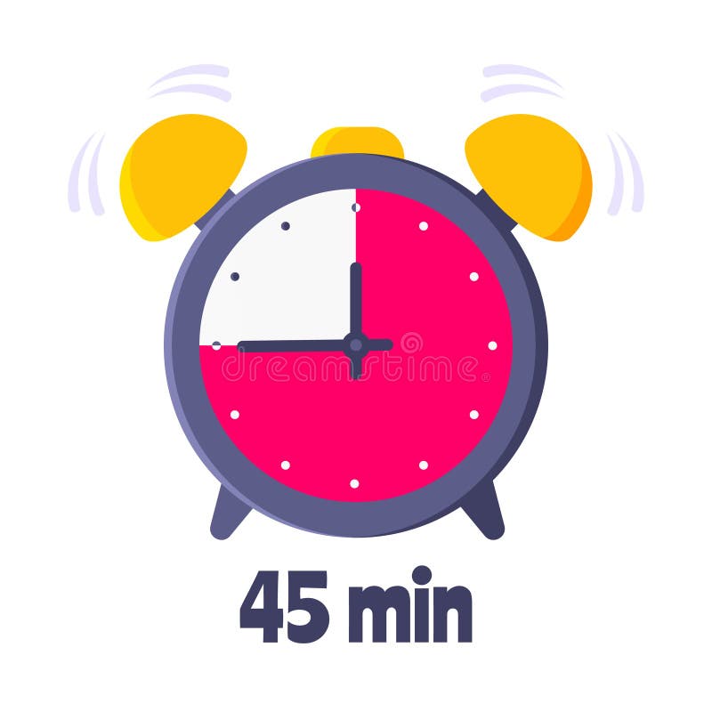 Forty Five Minutes on Analog Clock Face Flat Style Design Vector ... Forty Five Minutes on Analog Clock Face Flat Style Design Vector ...