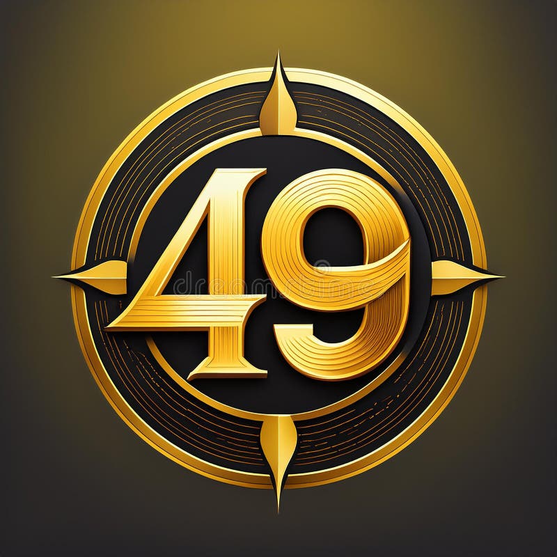 Forty Nine Years Anniversary Emblem Stock Illustration - Illustration ...