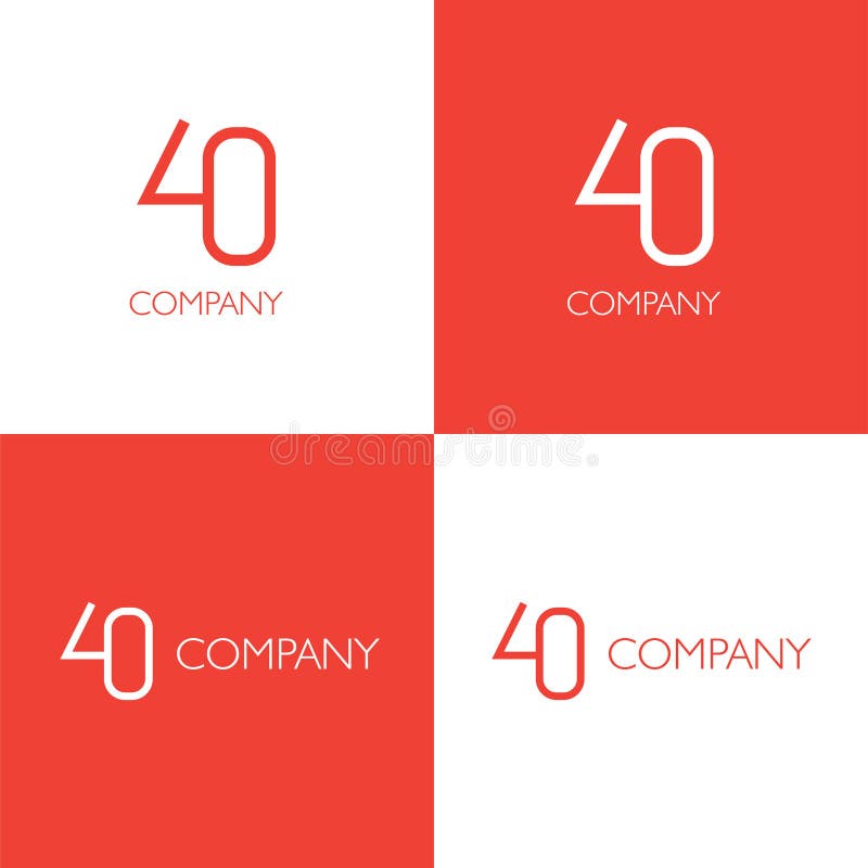 Forty number company Logo stock vector. Illustration of design - 93456547