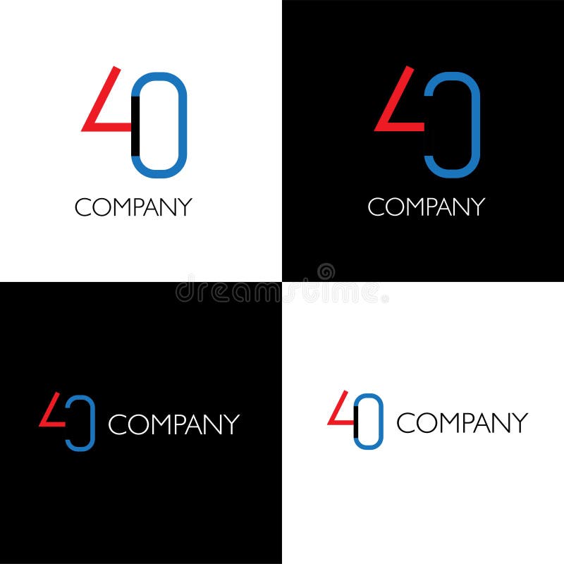 Forty number company Logo stock vector. Illustration of design - 93456549