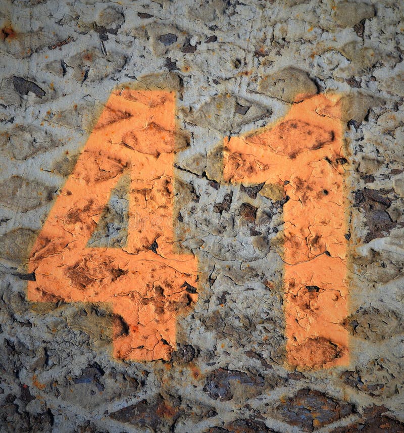 Forty-one on the old iron stock image. Image of numbers - 39330905