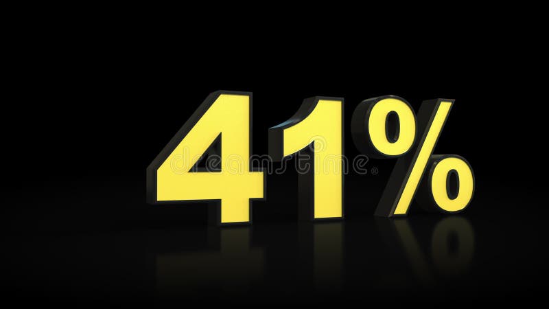 Forty-one 41 Percent 3D Rendering Stock Illustration - Illustration of ...