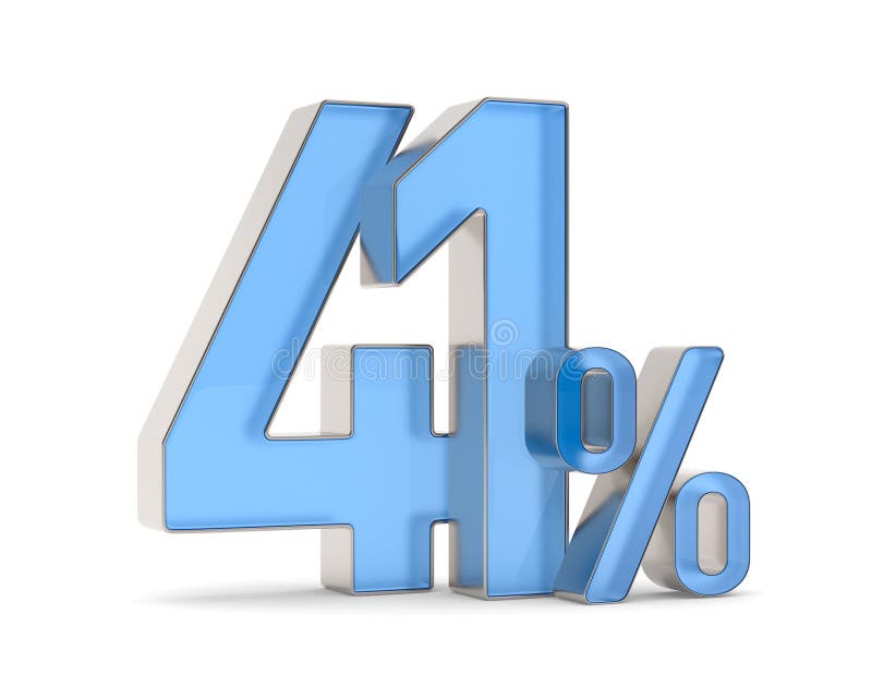 Forty One Percent on White Background. Isolated 3D Illustration Stock ...