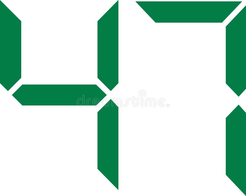 Forty-seven Digital Number 47 Stock Vector - Illustration of type ...