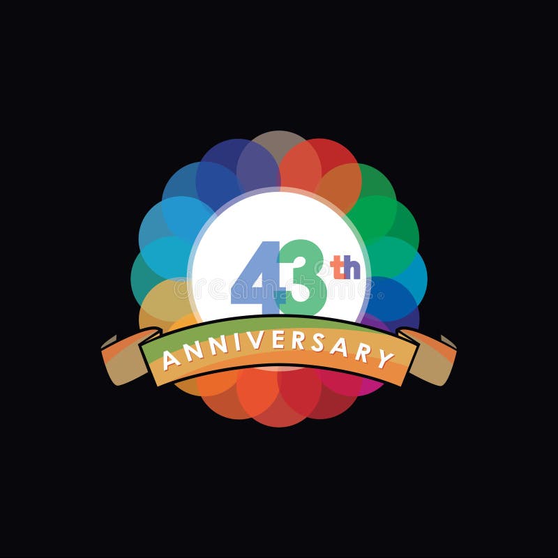 Forty-three Anniversary Logo Vector Stock Vector - Illustration of ...