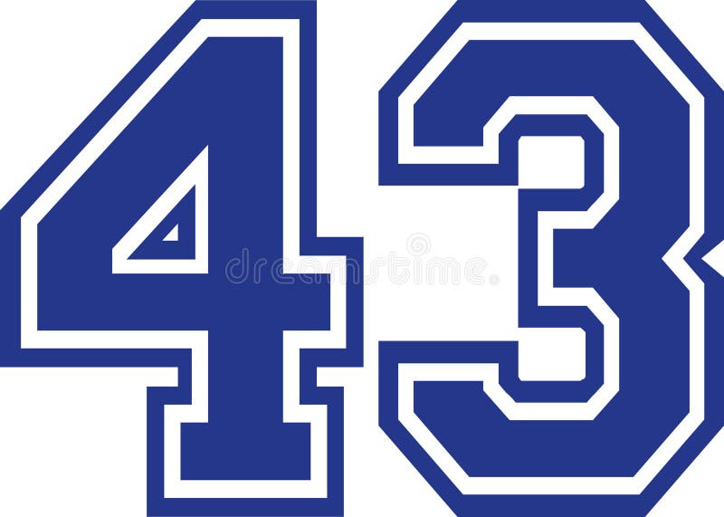 Forty-three College Number43 Stock Vector - Illustration of number ...