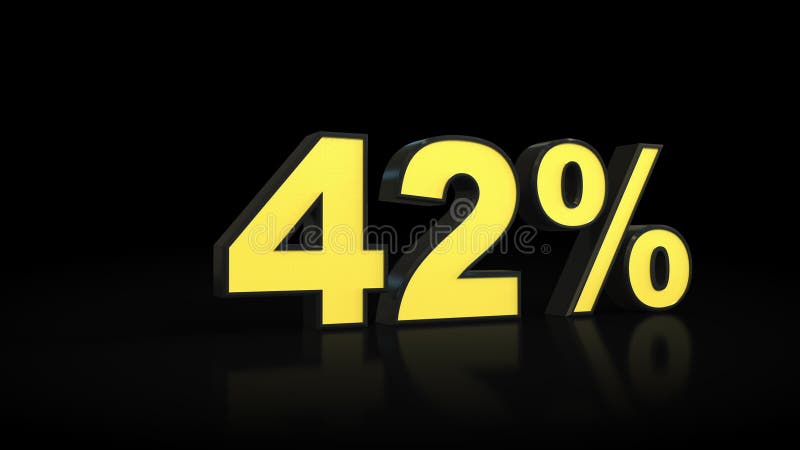 Forty-two 42 Percent 3D Rendering Stock Illustration - Illustration of ...