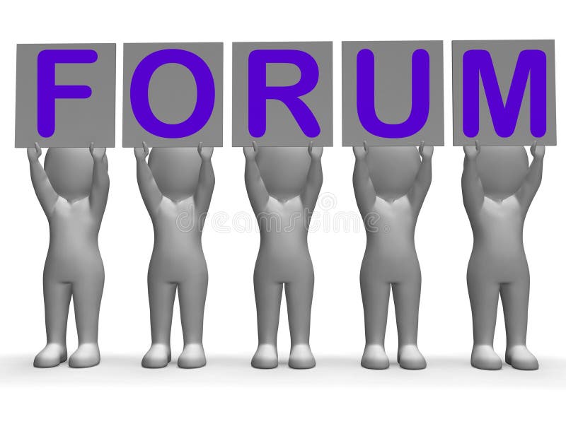 Forum Banners Means Online Conversations and Stock Illustration ...