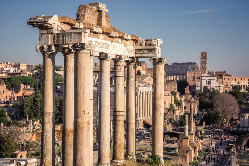Forum of Caesar in Rome stock image. Image of monument - 97103413