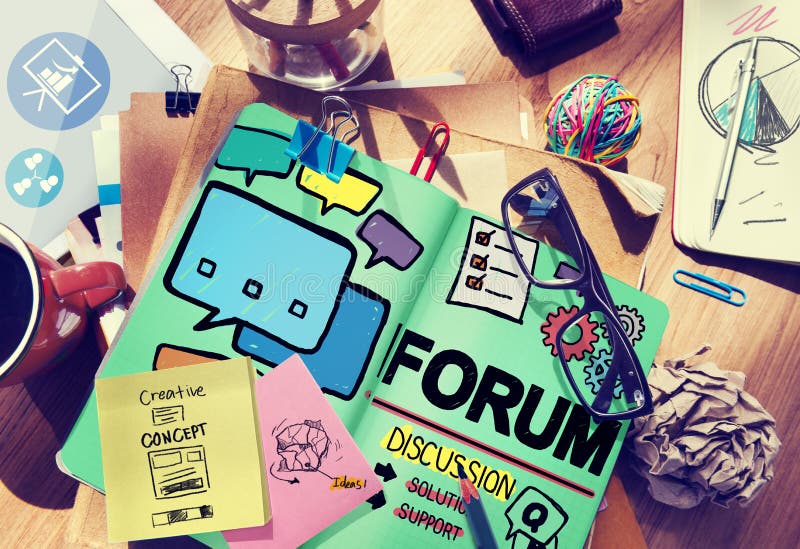 Forum Chat Message Discuss Talk Topic Concept Stock Photo - Image of ...