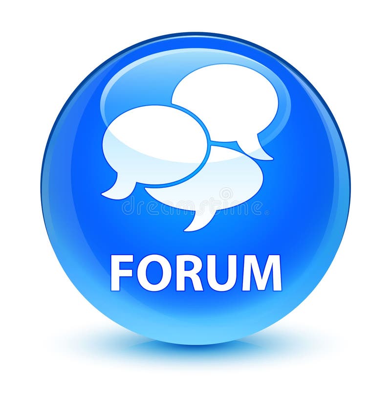Forum (comments Icon) Glassy Cyan Blue Round Button Stock Illustration ...