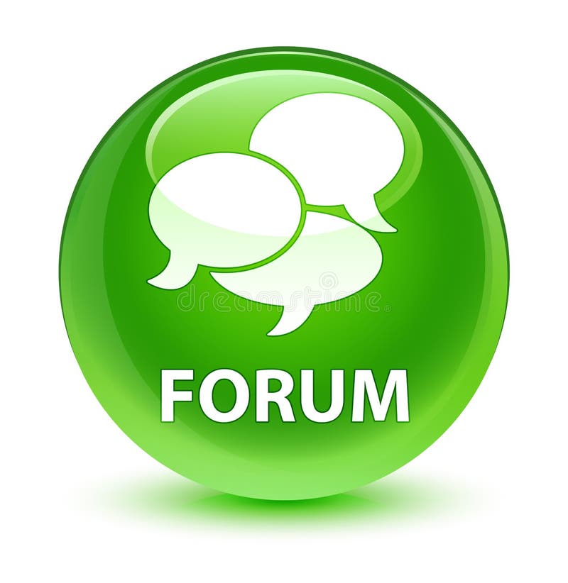 Forum (comments Icon) Glassy Green Round Button Stock Illustration ...