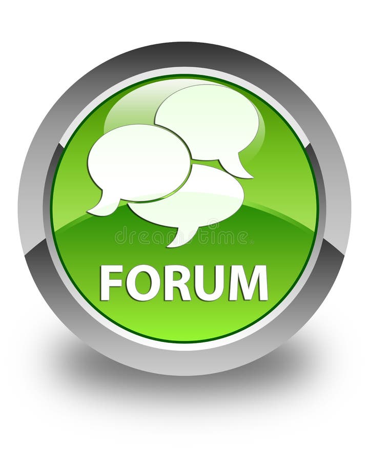 Forum (comments Icon) Glossy Green Round Button Stock Illustration ...