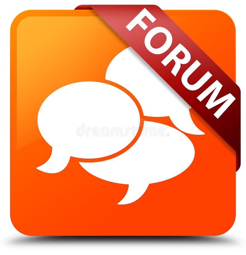 Forum (comments Icon) Orange Square Button Red Ribbon in Corner Stock ...