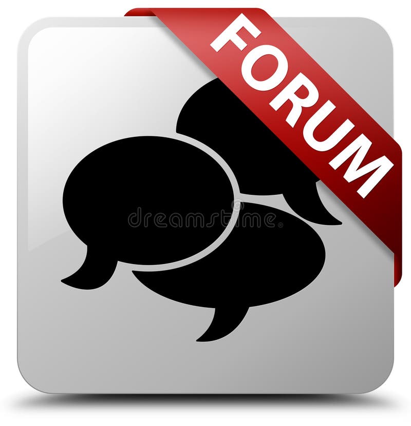 Forum (comments Icon) White Square Button Red Ribbon in Corner Stock ...