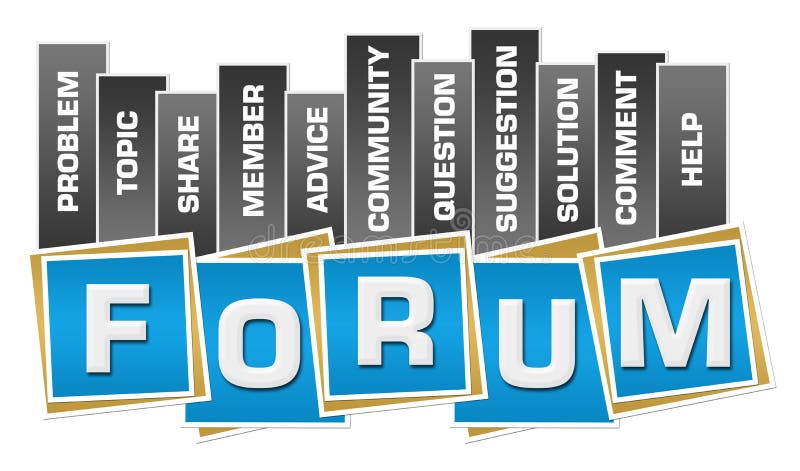 Forum Word Cloud Blue Blocks Stripes Stock Illustration - Illustration ...