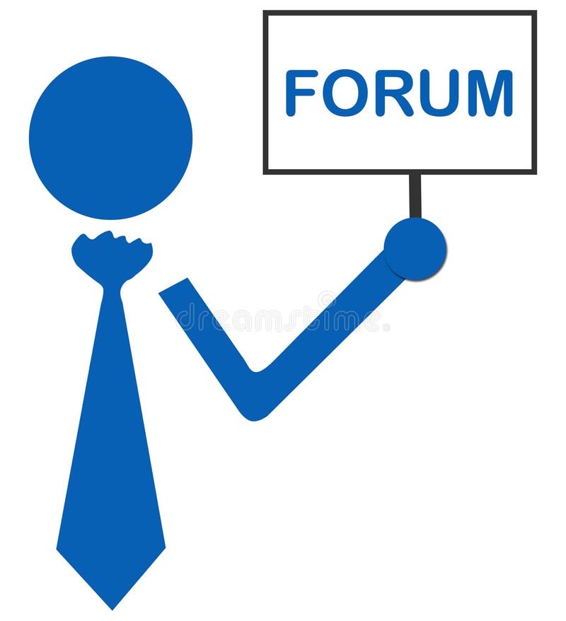 Forum Blue Tie Human Element Signboard Stock Illustration ...