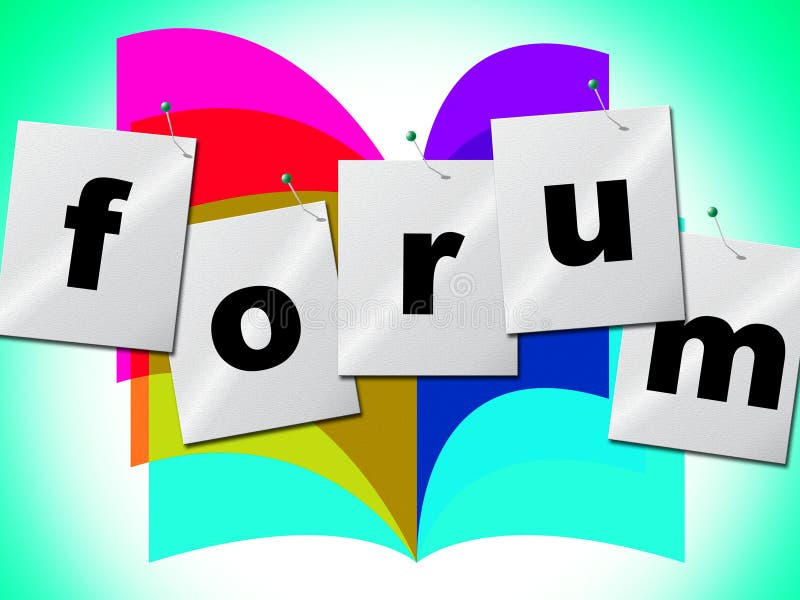 Forum-Foren Zeigt Social Media Und Gruppe an Stock Abbildung ...