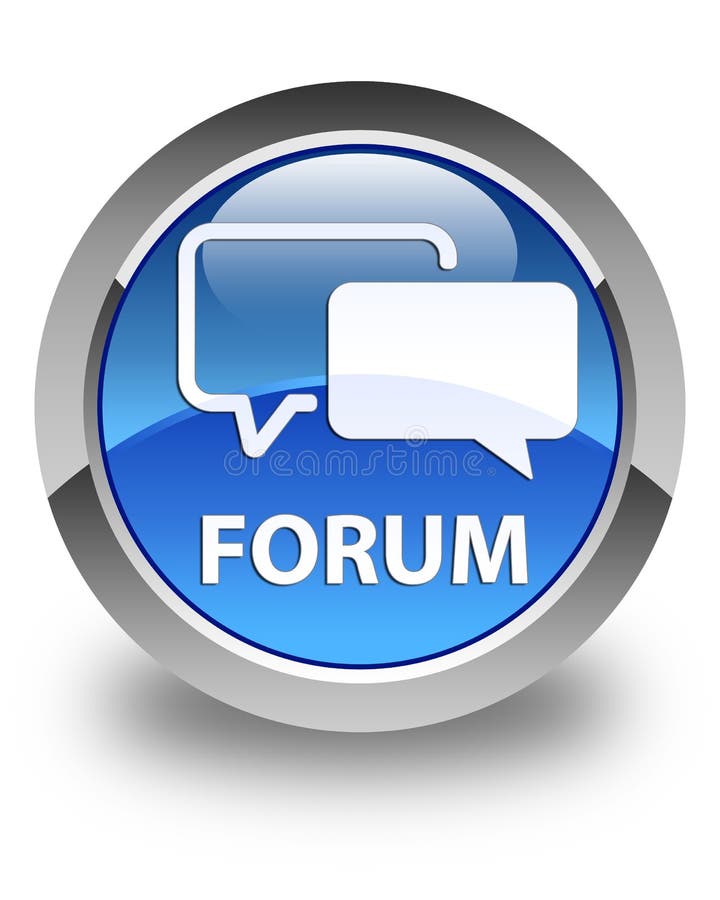 Forum Glossy Blue Round Button Stock Illustration - Illustration of ...