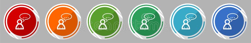 Forum Icon Set, Vector Illustration in 6 Colors Options for Webdesign ...