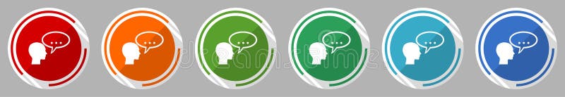 Forum Icon Set, Vector Illustration in 6 Colors Options for Webdesign ...