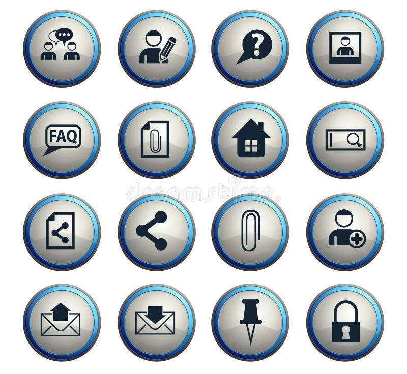 Forum interface icon set stock vector. Illustration of chat - 128217995