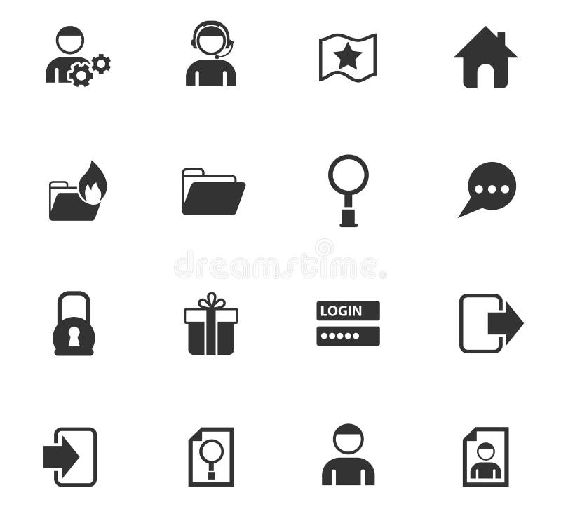 Forum interface icon set stock vector. Illustration of password - 141461492