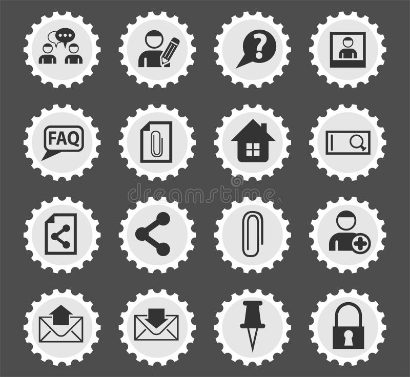 Forum interface icon set stock illustration. Illustration of envelope ...