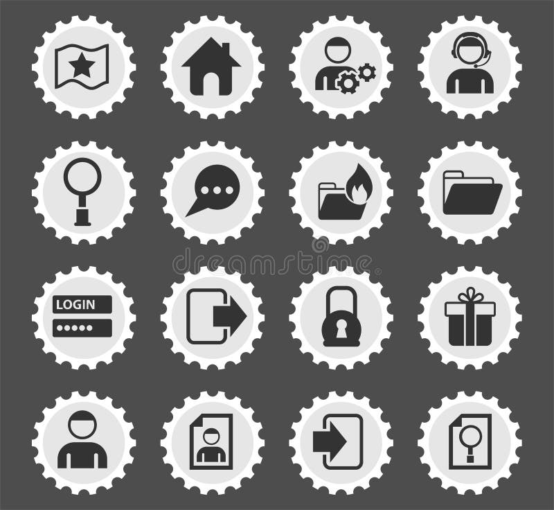 Forum interface icon set stock vector. Illustration of lock - 128461311