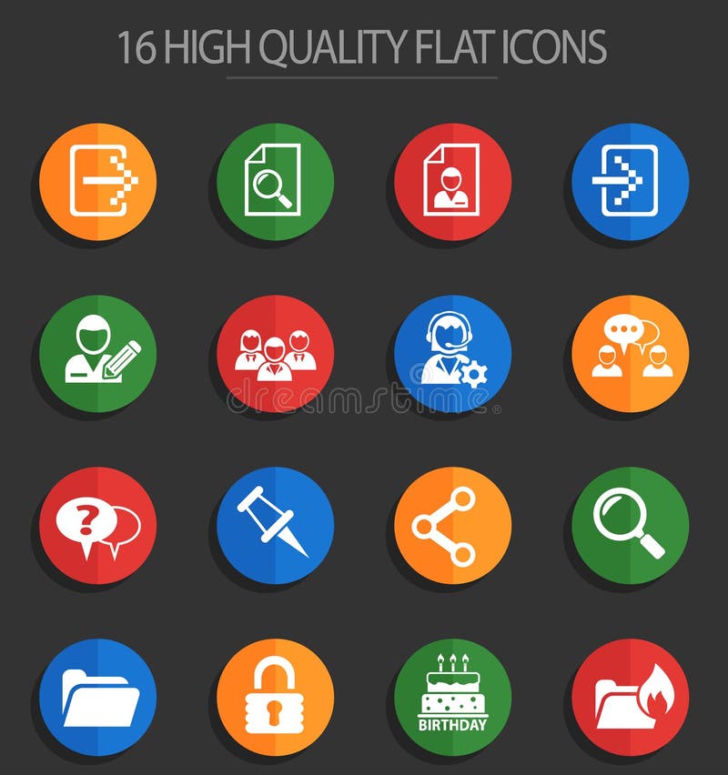 Forum Interface 16 Flat Icons Stock Vector - Illustration of vector ...