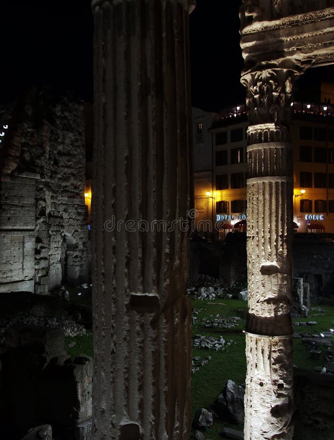 Forum of Nerva at Night in Rome Editorial Photo - Image of italian ...