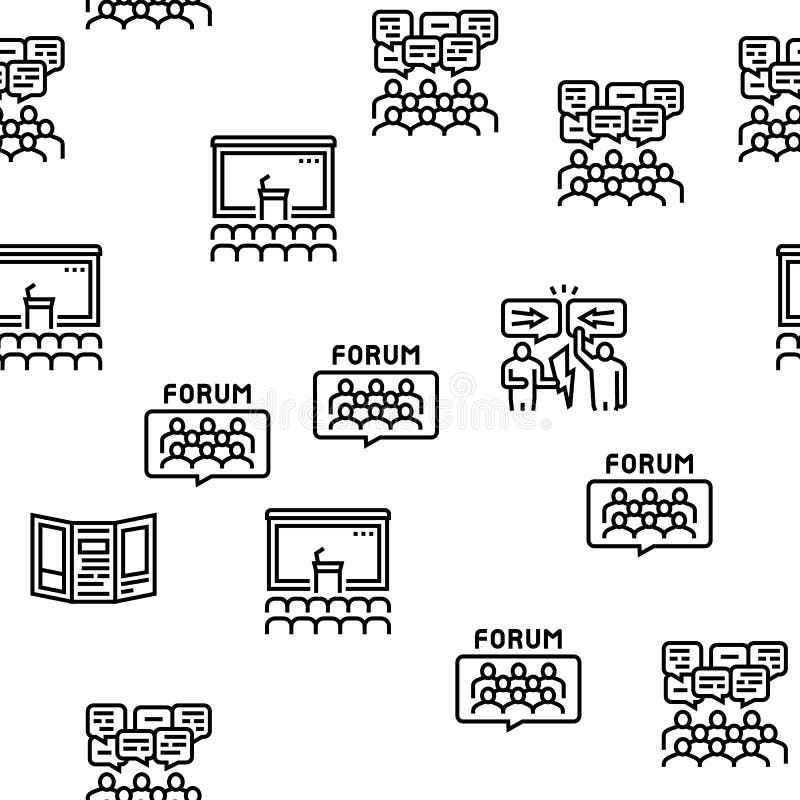 Forum People Meeting Vector Seamless Pattern Stock Vector ...