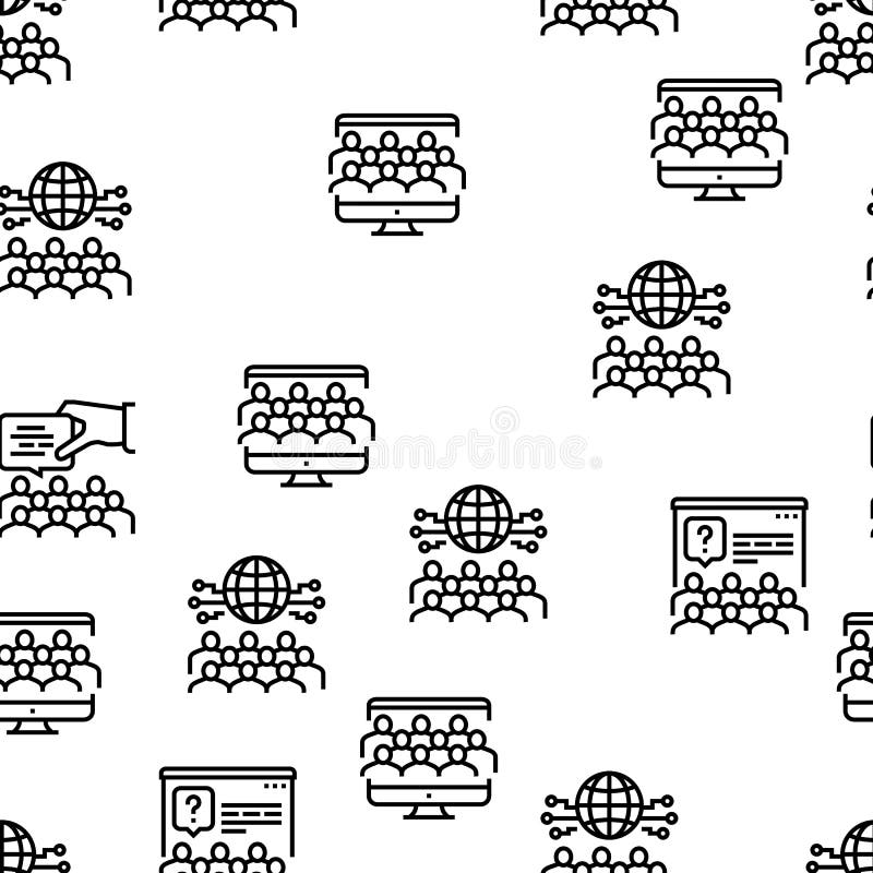 Forum People Meeting Vector Seamless Pattern Stock Vector ...