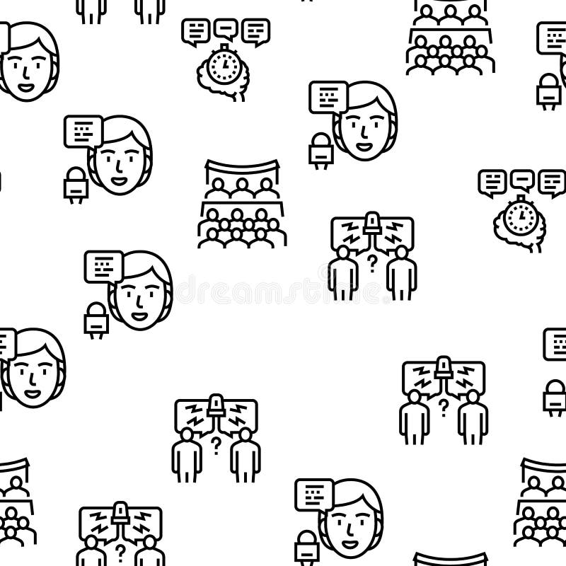 Forum People Meeting Vector Seamless Pattern Stock Vector ...