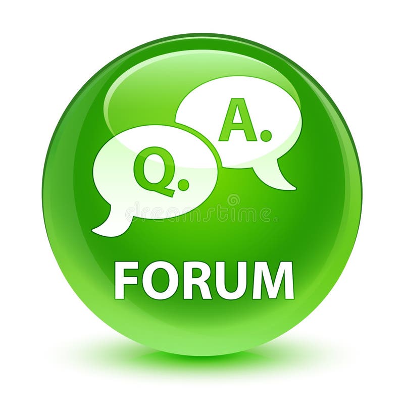 Forum (question Answer Bubble Icon) Glassy Green Round Button Stock ...