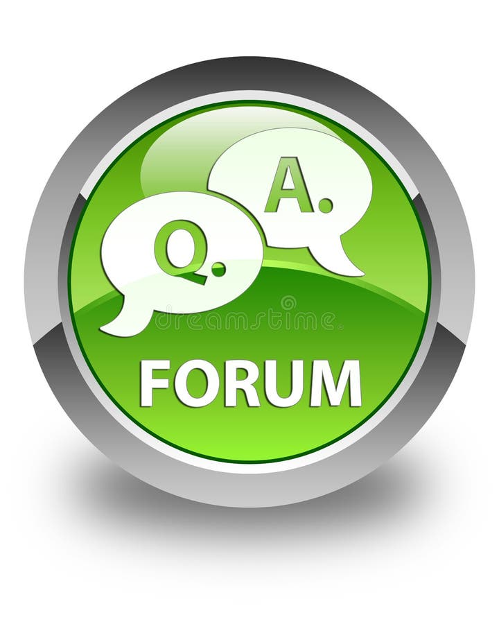 Forum (question Answer Bubble Icon) Glossy Green Round Button Stock ...