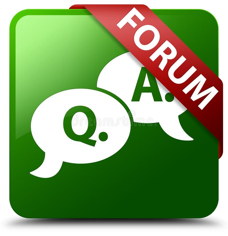 Forum Question Answer Bubble Icon Green Square Button Stock ...