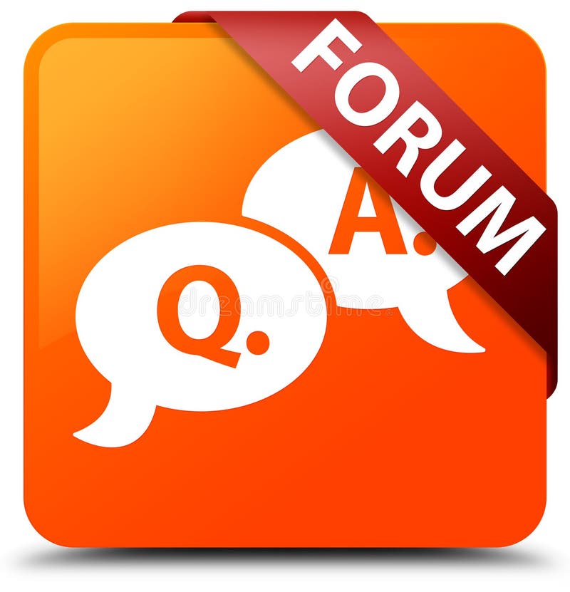Forum (question Answer Bubble Icon) Orange Square Button Red Rib Stock ...
