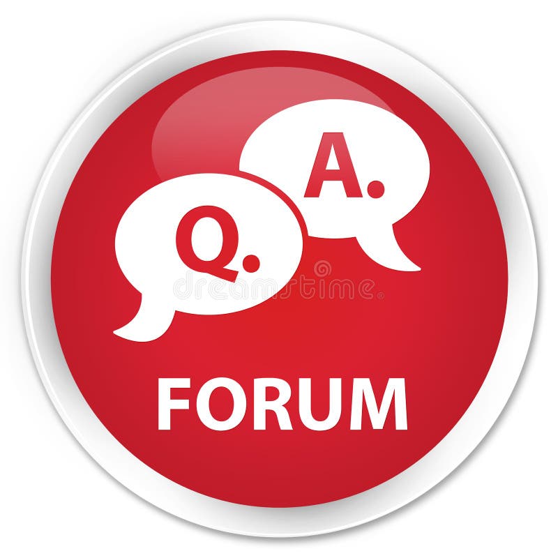 Forum (question Answer Bubble Icon) Premium Red Round Button Stock ...