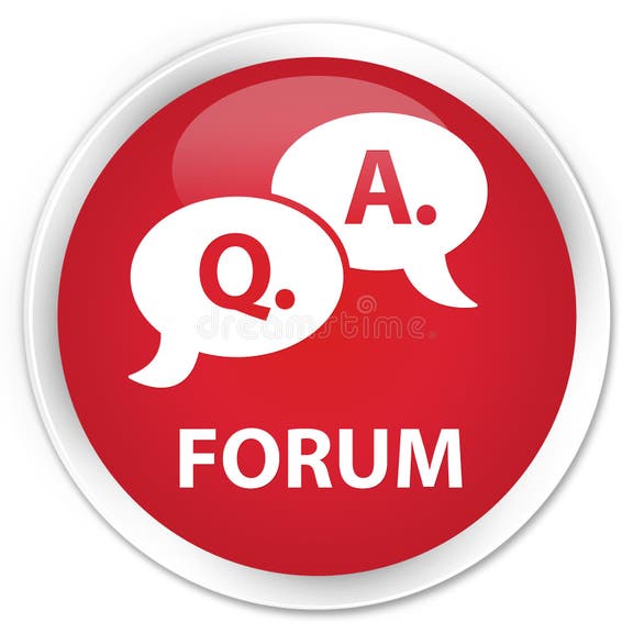 Forum (question Answer Bubble Icon) Premium Red Round Button Stock ...