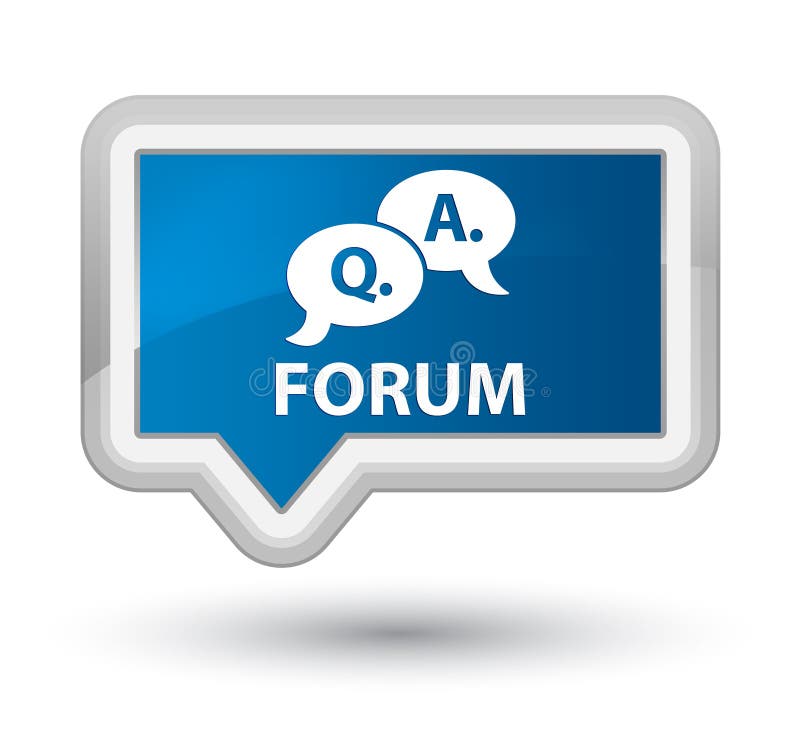 Forum (question Answer Bubble Icon) Prime Blue Banner Button Stock ...