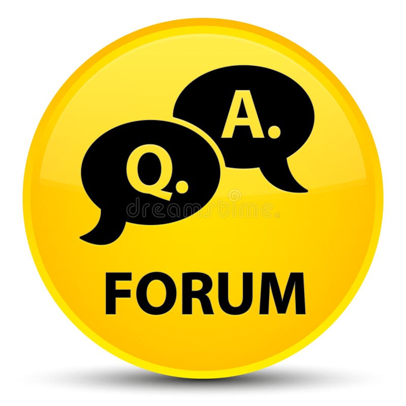 Forum (question Answer Bubble Icon) Special Yellow Round Button Stock ...
