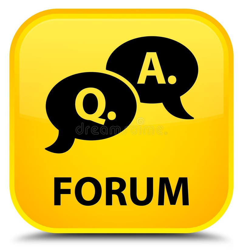 Forum (question Answer Bubble Icon) Special Yellow Square Button Stock ...