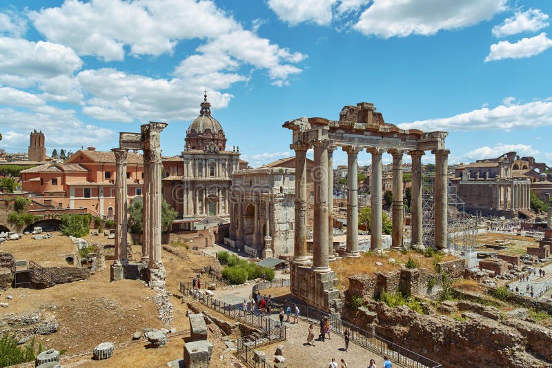Forum Romanum (Foro Romano), Rectangular Forum (plaza) Stock Photo ...