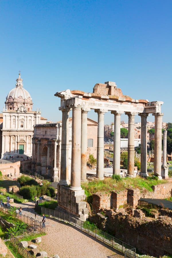 Forum - Rovine Romane a Roma, Italia Fotografia Stock - Immagine di ...
