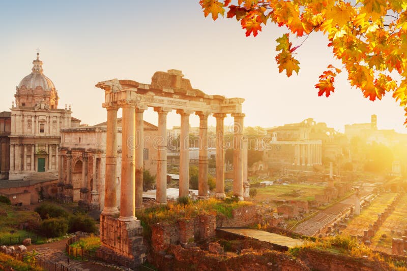 Forum - Rovine Romane a Roma, Italia Fotografia Stock - Immagine di ...