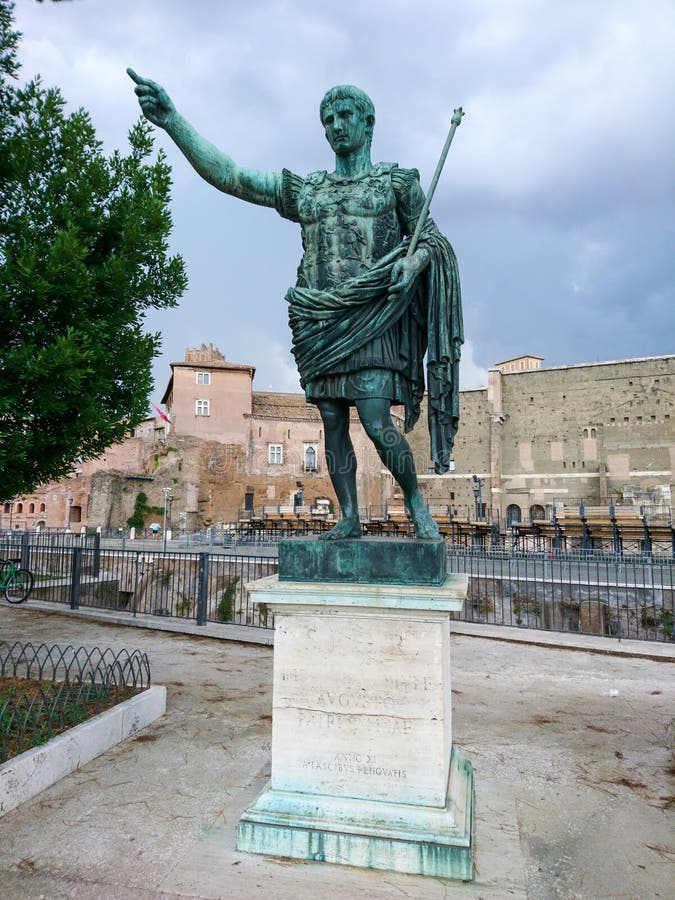 Forum and Statue of Augustus from Streets of Rome Editorial Stock Image ...