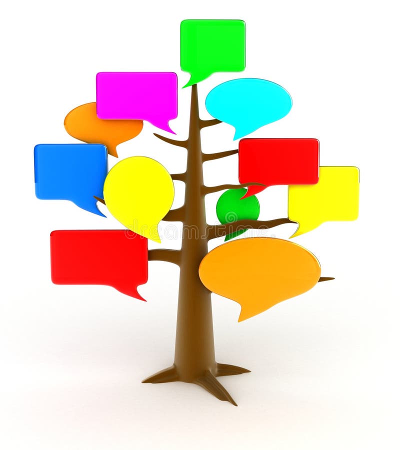 Social Media Network Communication Tree Stock Vector - Illustration of ...