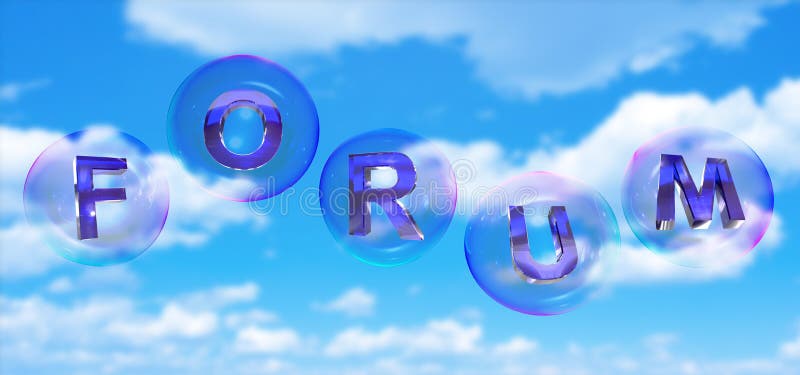 The forum word in bubble stock illustration. Illustration of chat ...